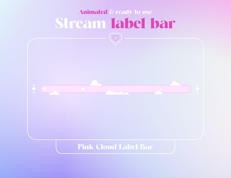 Animated Twitch Stream Overlay: Pink Clouds Label Bar - Etsy