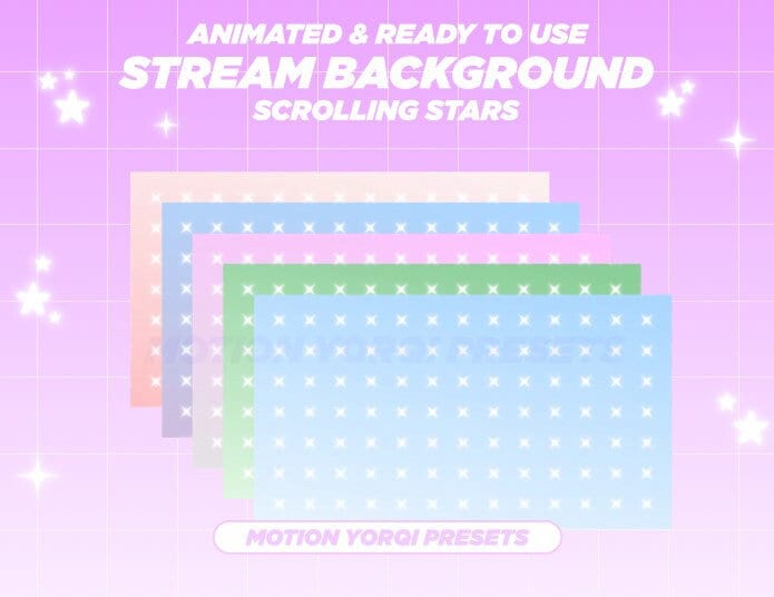 6 Animated Stars Stream Background Decoration, Stars Twitch Stream ...