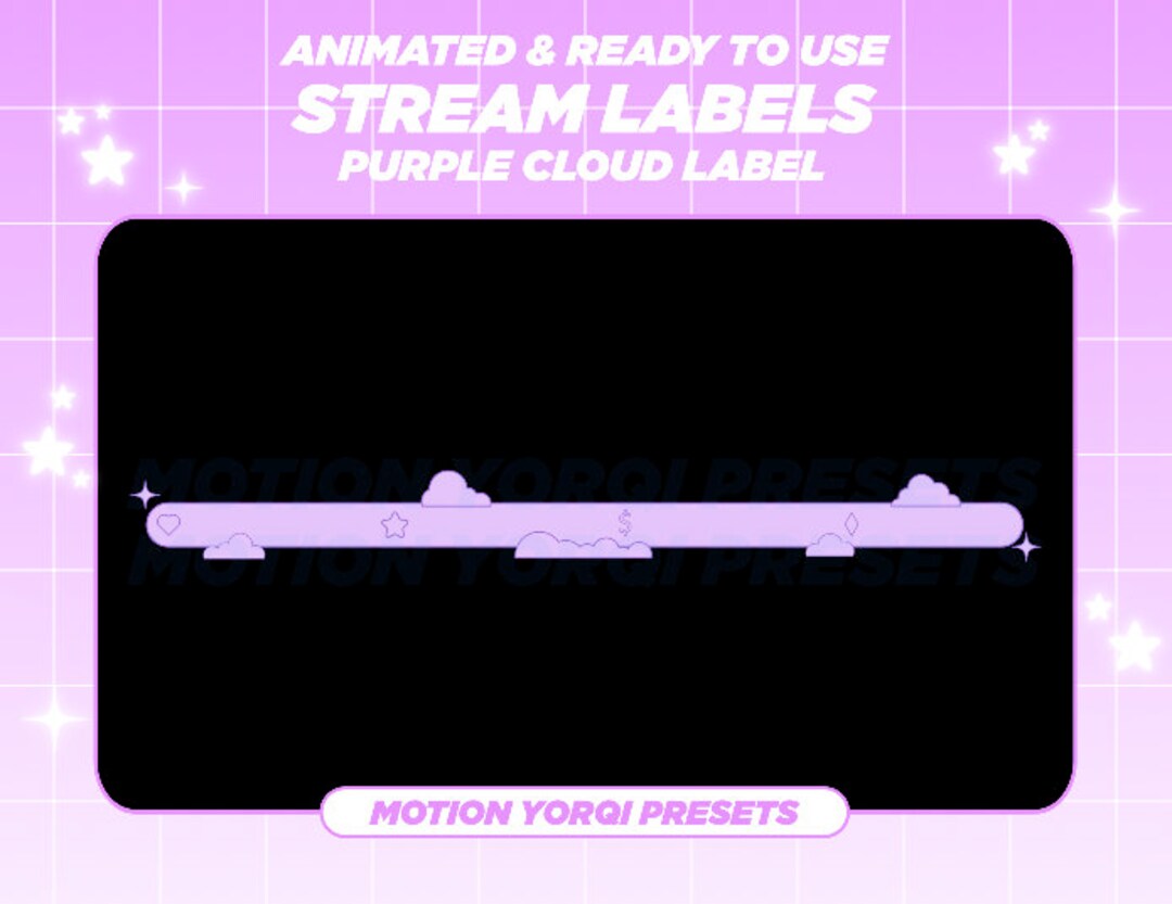 Animated Twitch Purple Clouds Label Bar Stream Overlay, Purple Cloud ...