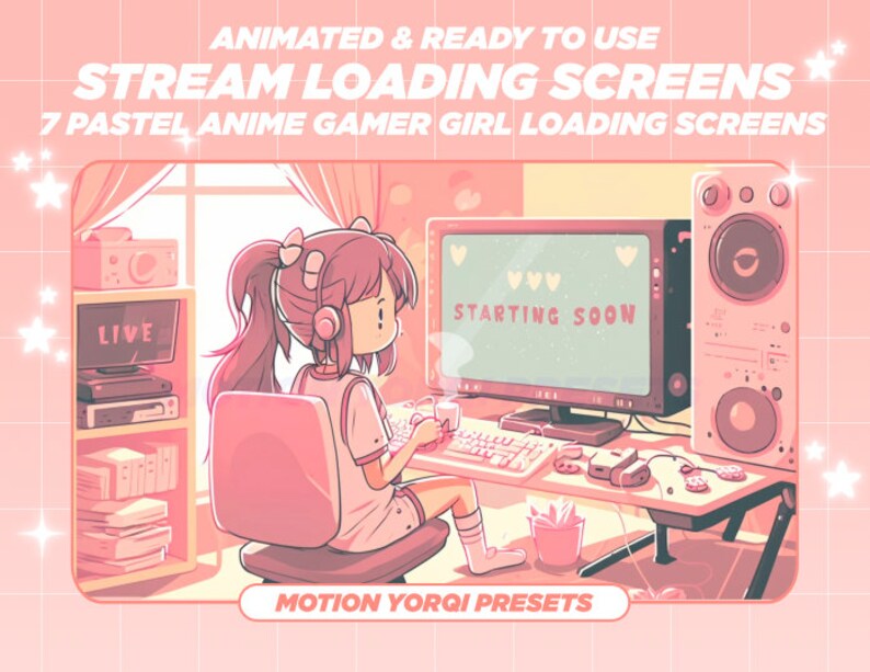 Pastel Anime Gamer Girl Animated Overlay Pack Stream Pack - Etsy Canada