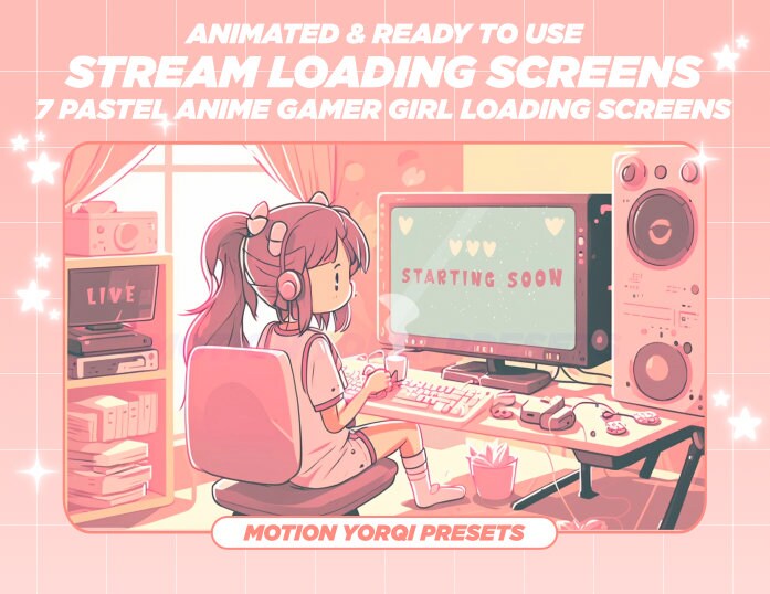 Pastel Anime Gamer Girl Animated Overlay Pack Stream Pack - Etsy Canada