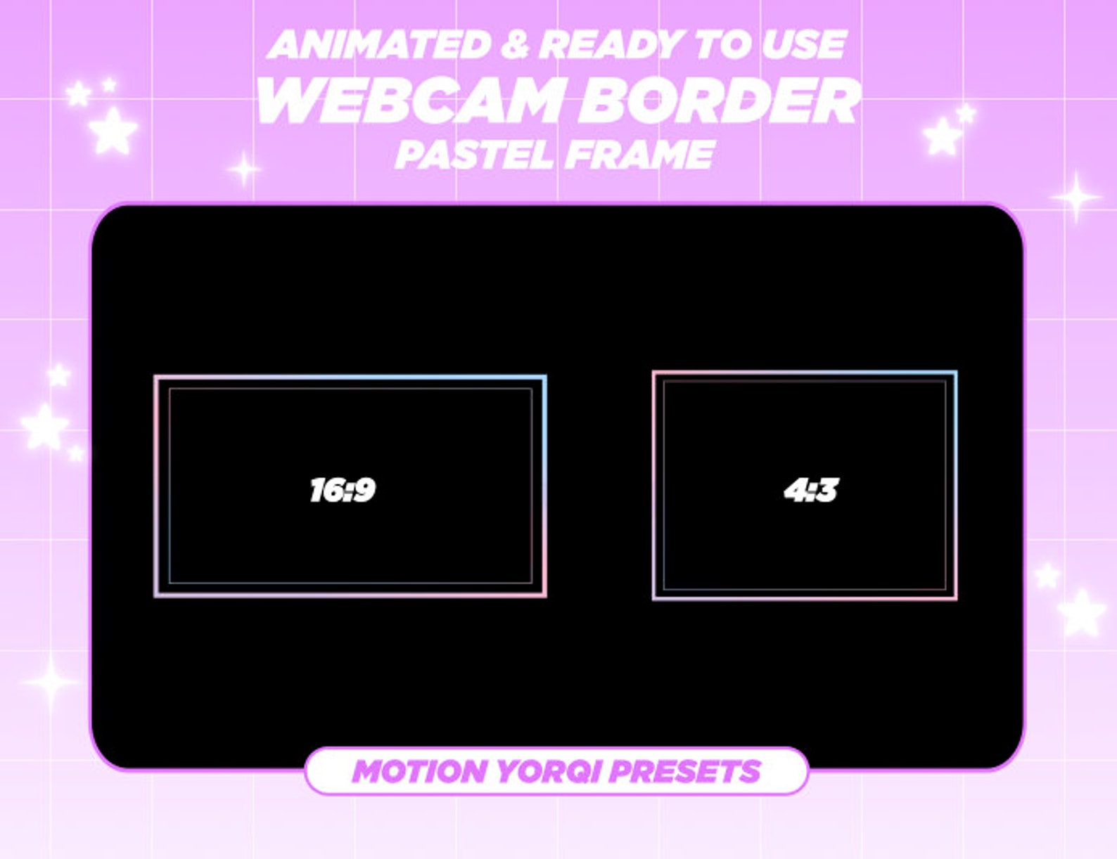 Animated Pastel Webcam Overlay: Twitch Stream Border - Etsy