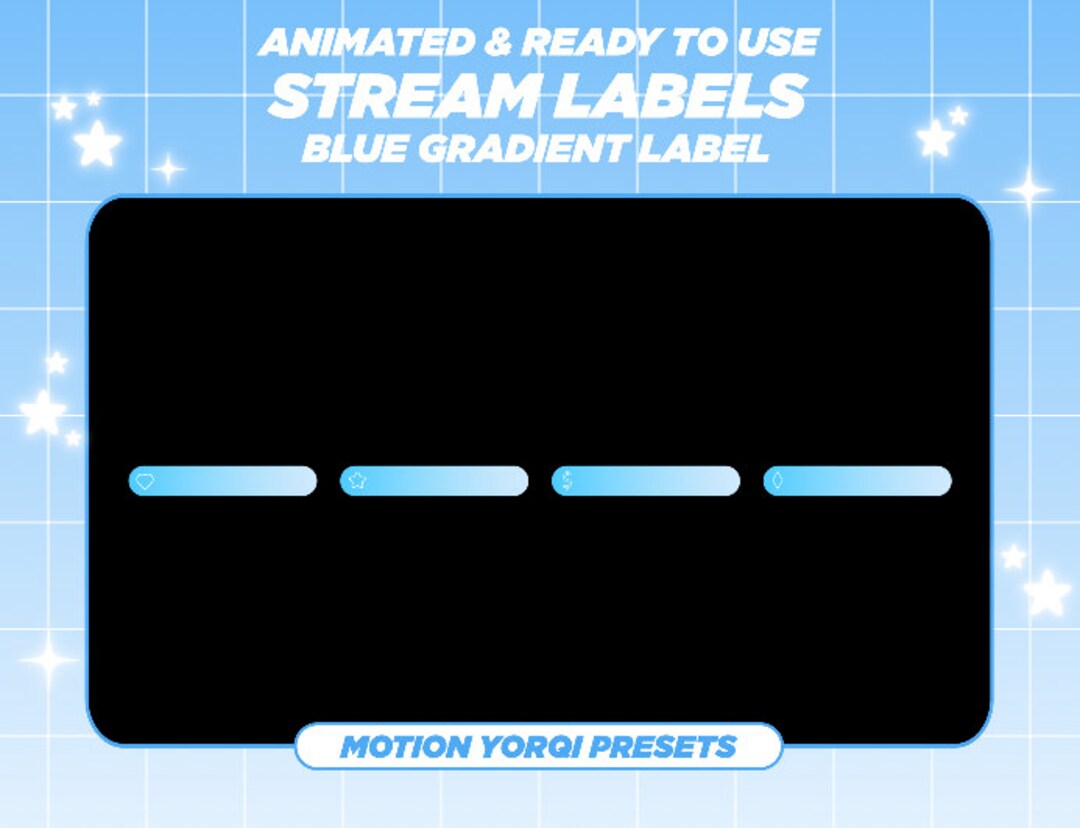 Animated Twitch Blue Gradient Label Bar Stream Overlay, Streamer ...