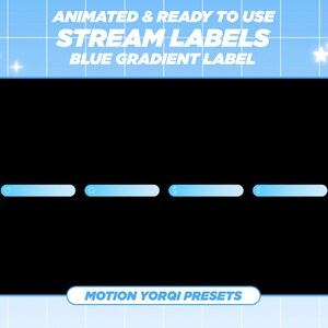 Animated Twitch Blue Gradient Label Bar Stream Overlay, Streamer ...