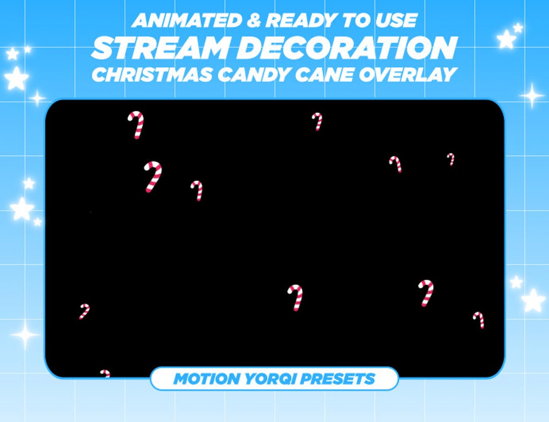 Animated Twitch Christmas Candy Cane Particle Overlay, Christmas Twitch ...