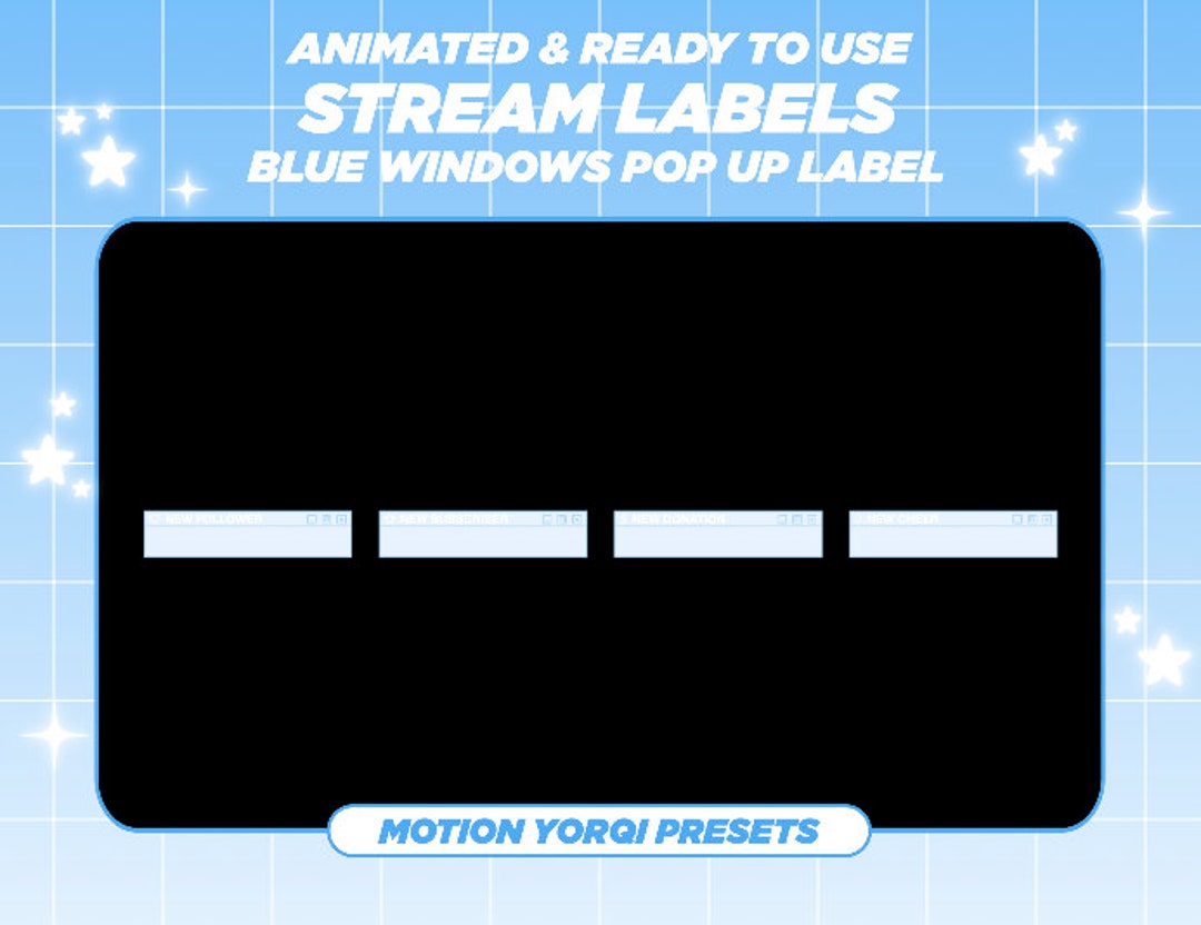 Animated Twitch Blue Window Pop up Label Bar Stream Overlay, Streamer ...