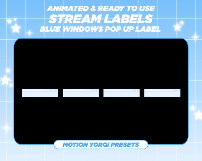 Animated Stream Label Bar / Cute Black and White Cloud Theme / Cute ...