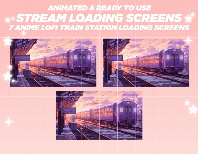 Anime Lofi Train Station Animated Overlay Pack, Stream Pack,twitch ...