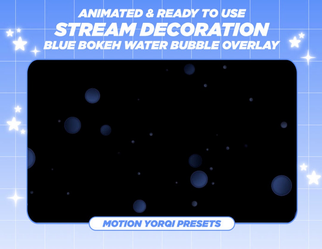 Animated Twitch Stream Blue Bokeh Water Bubbles Overlay, Stream Add-on ...
