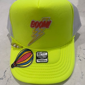 Yellow Lightning Boom Trucker Hat Pins and Patches - Etsy