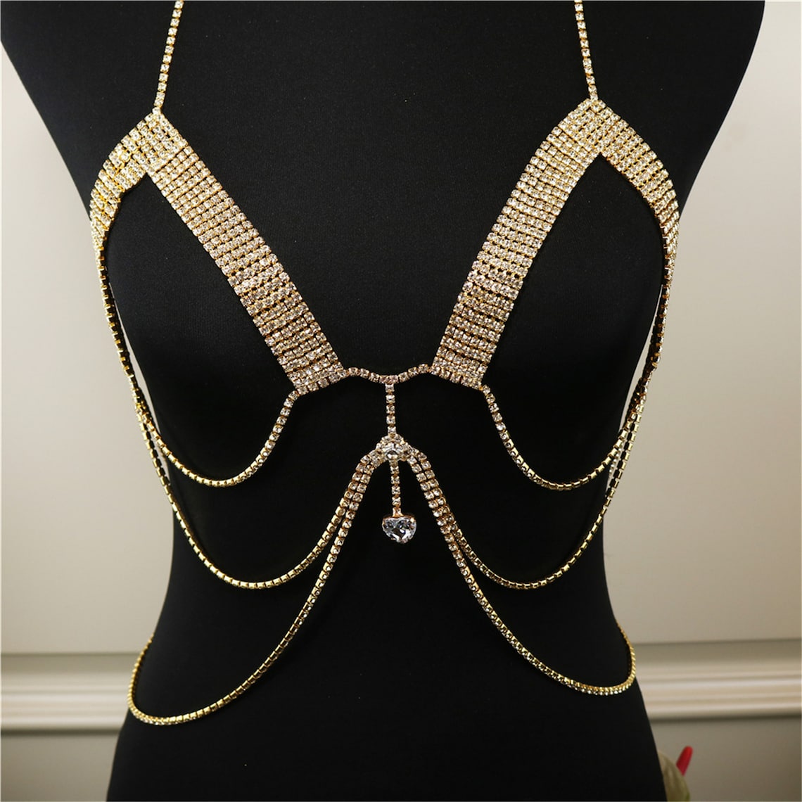 Diamond Chain Bra Chainbody Chain Body Jewelryexquisite Body - Etsy