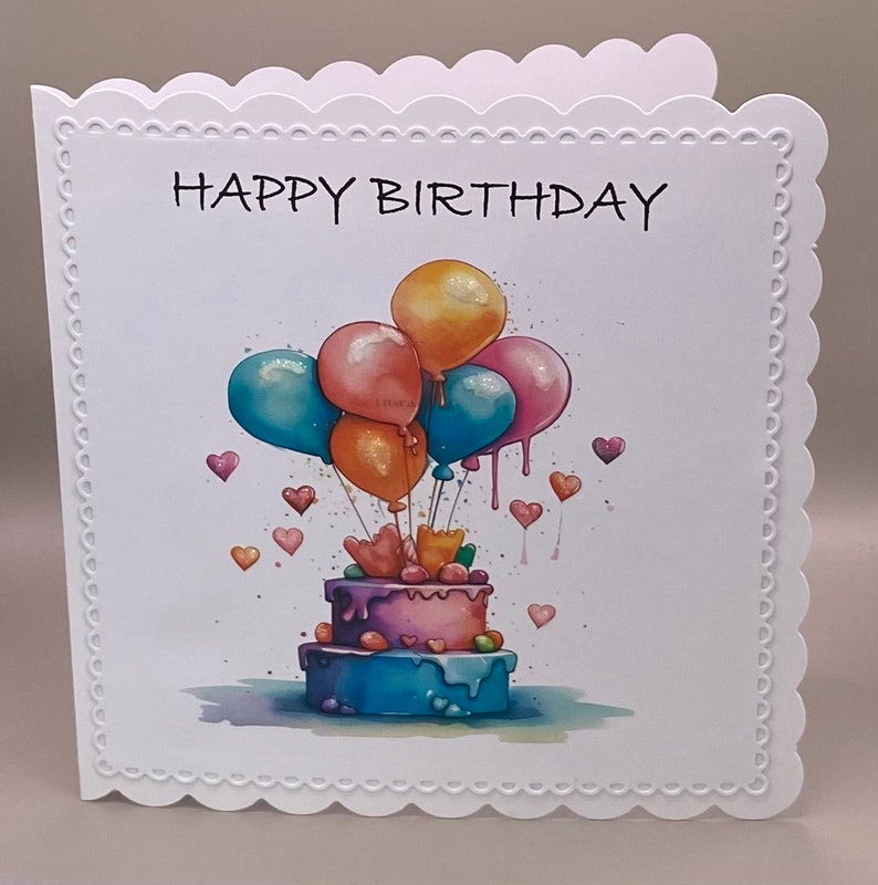 Birthday Balloon Card - Etsy