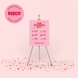 Wedding Welcome Sign Digital Editable Canva Signage Template Disco ...