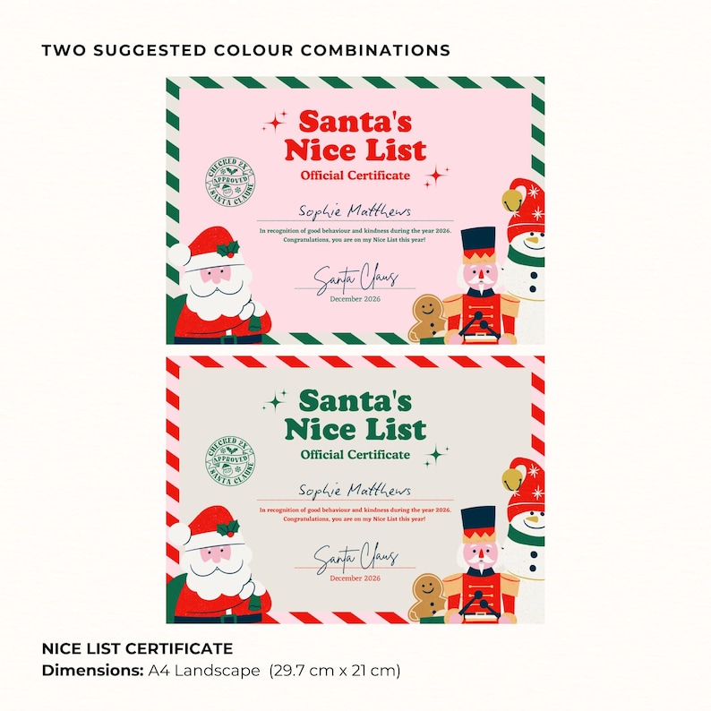 Letter From Santa & Nice List Certificate - Christmas Letter From ...