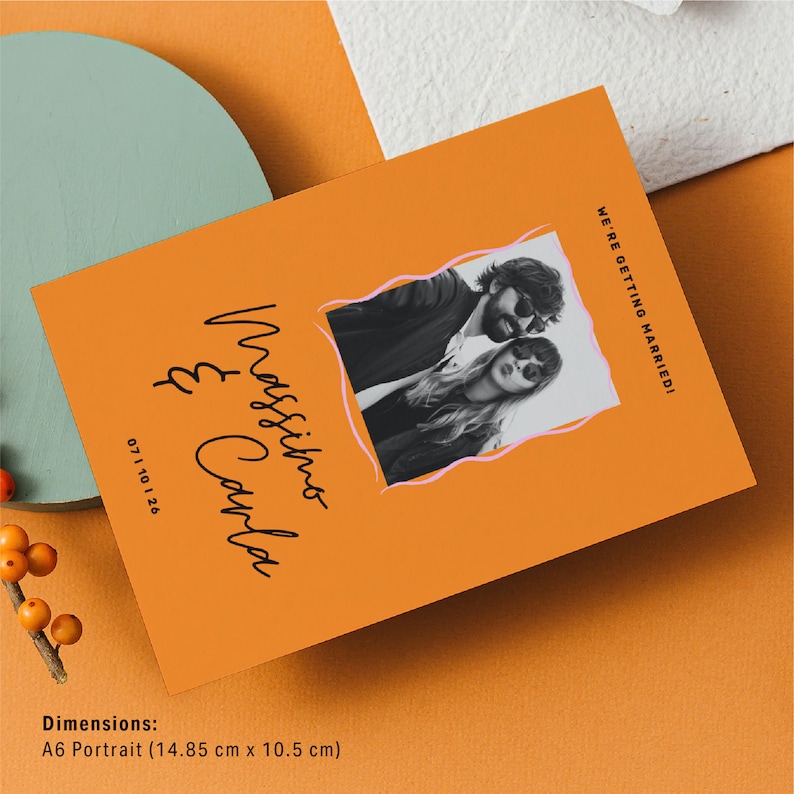 Zine Inspired Quirky Modern Photo-upload Wedding Invitation Template ...