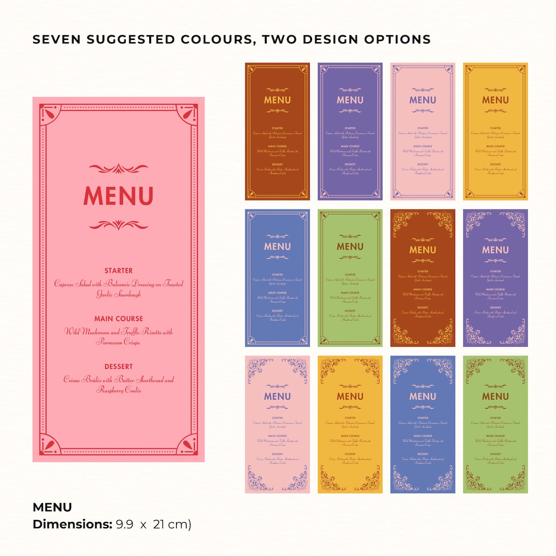 Wes Anderson Inspired Wedding Menu - Digital Editable Canva Template ...