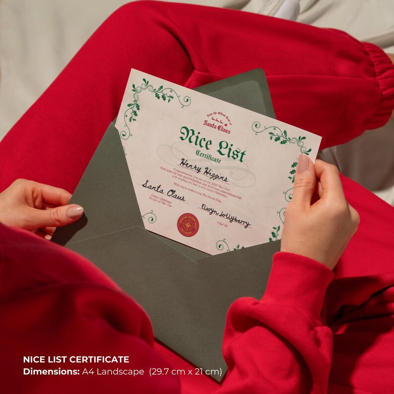 Letter From Santa & Nice List Certificate - Christmas Letter From ...