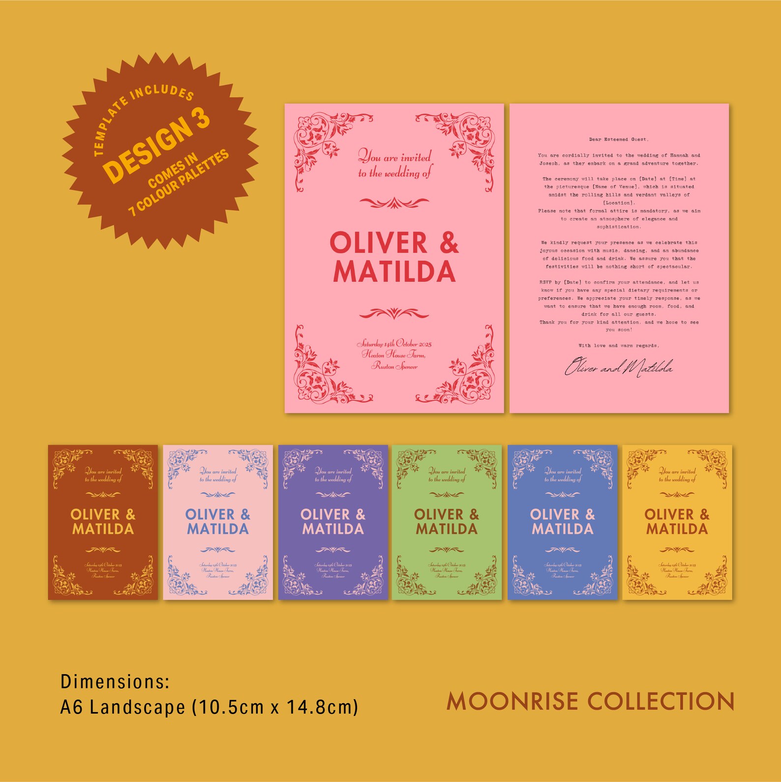 Wes Anderson Inspired Wedding Invitation Digital Editable Canva Invite ...