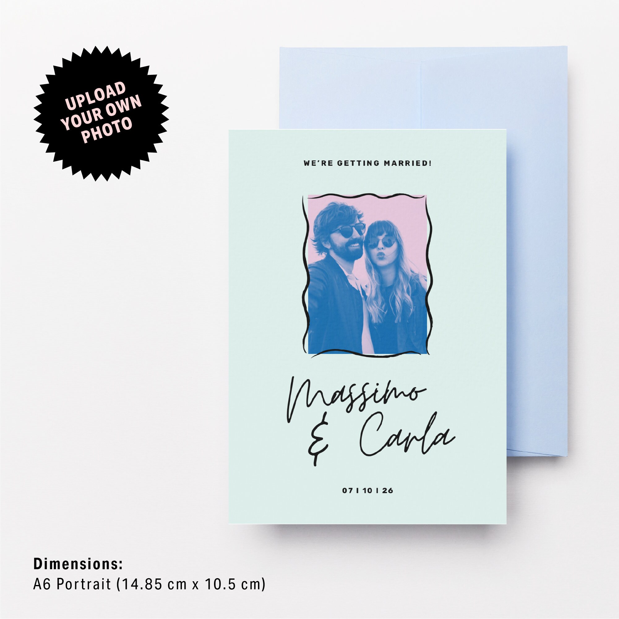 Zine Inspired Quirky Modern Photo-upload Wedding Invitation Template ...