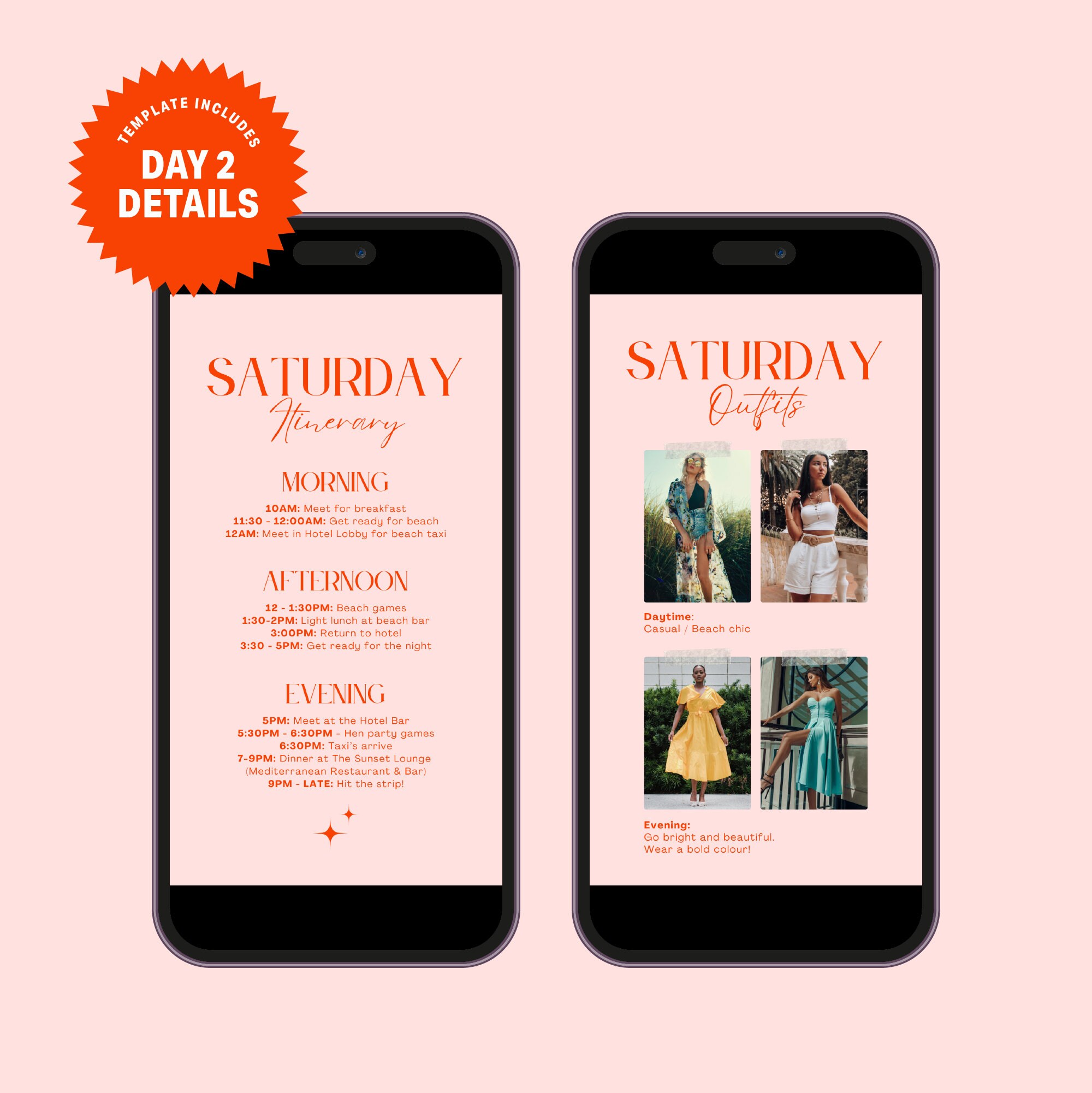Hen Party Itinerary Template Mobile Weekend Planner - Etsy