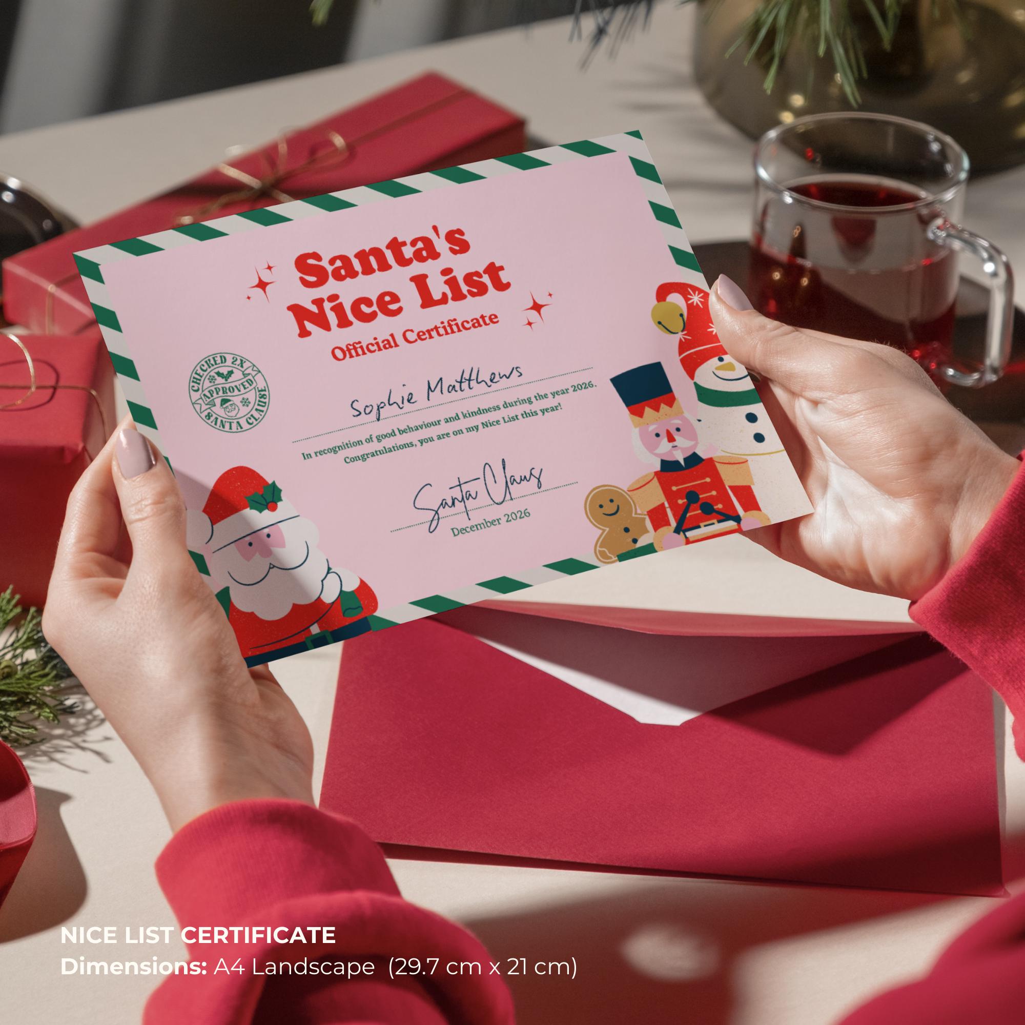 Letter From Santa & Nice List Certificate - Christmas Letter From ...