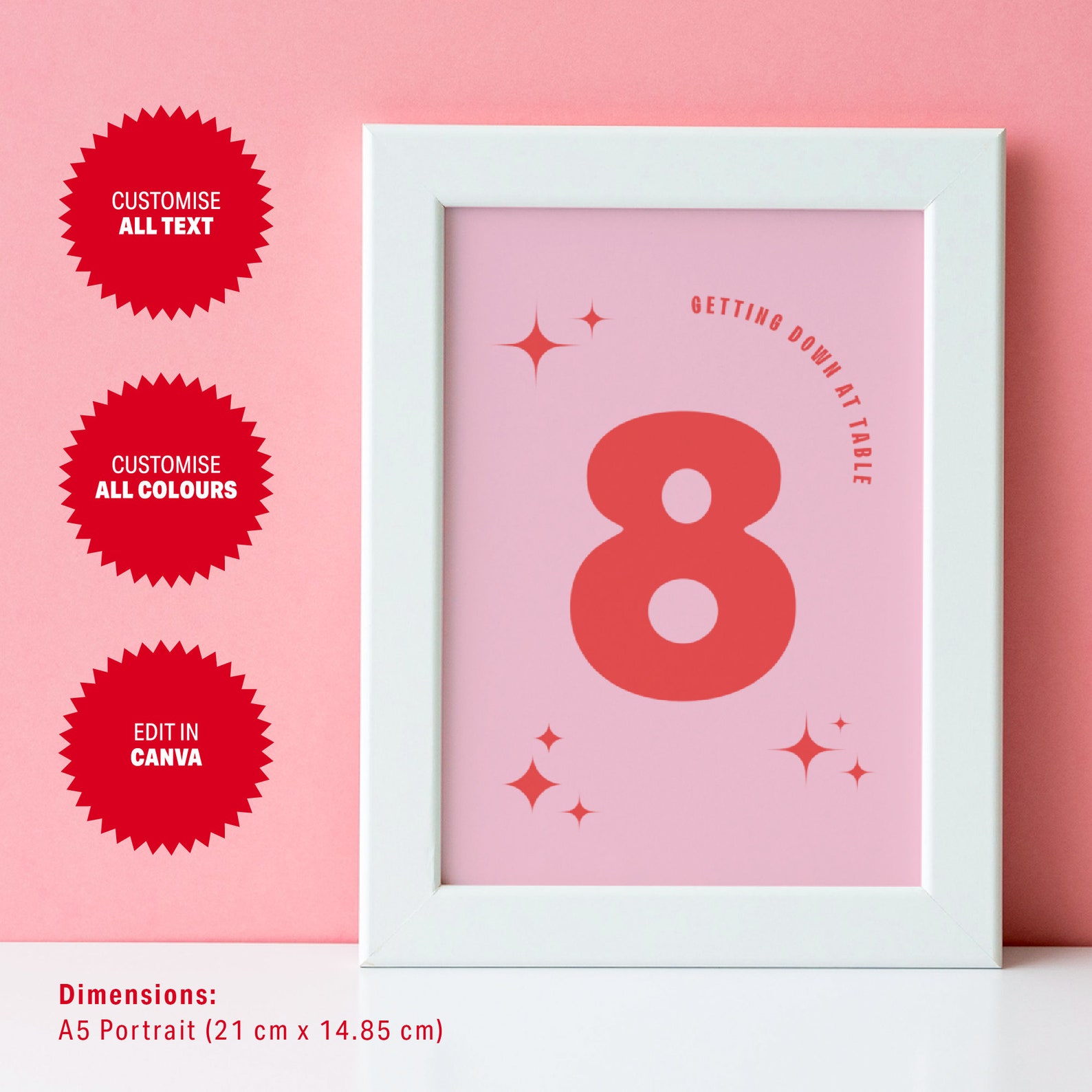 Disco Table Numbers Digital Editable Canva Wedding Template Disco Retro ...