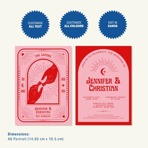 Tarot Card Wedding Invitation Template Digital Editable Canva Invite ...