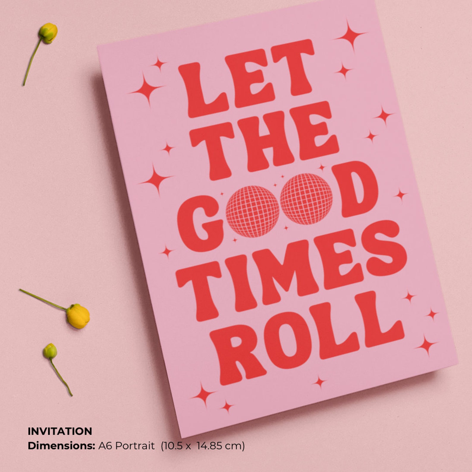 Wedding Invitation Digital Editable Canva Invite Template Disco Retro ...