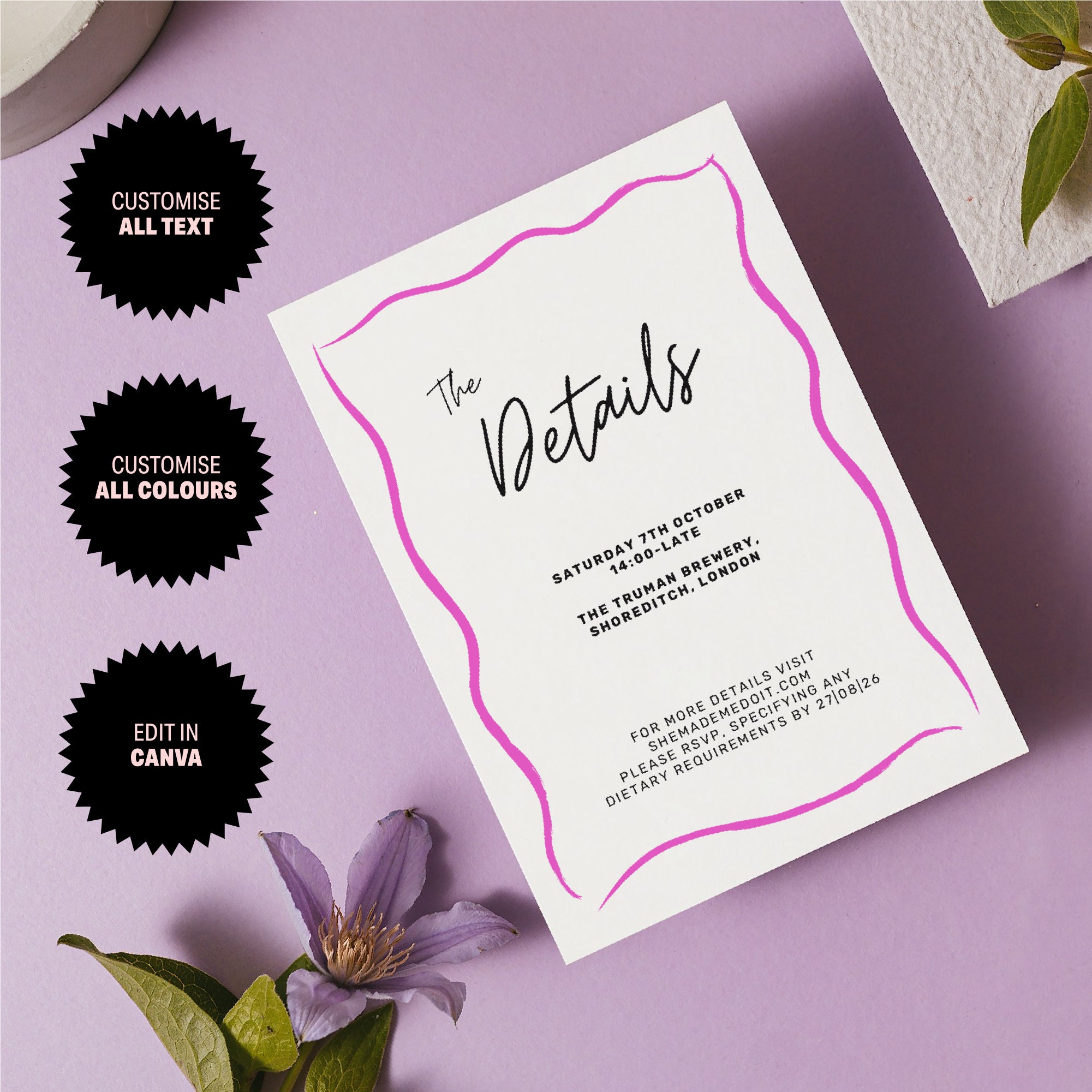 Zine Inspired Quirky Modern Photo-upload Wedding Invitation Template ...