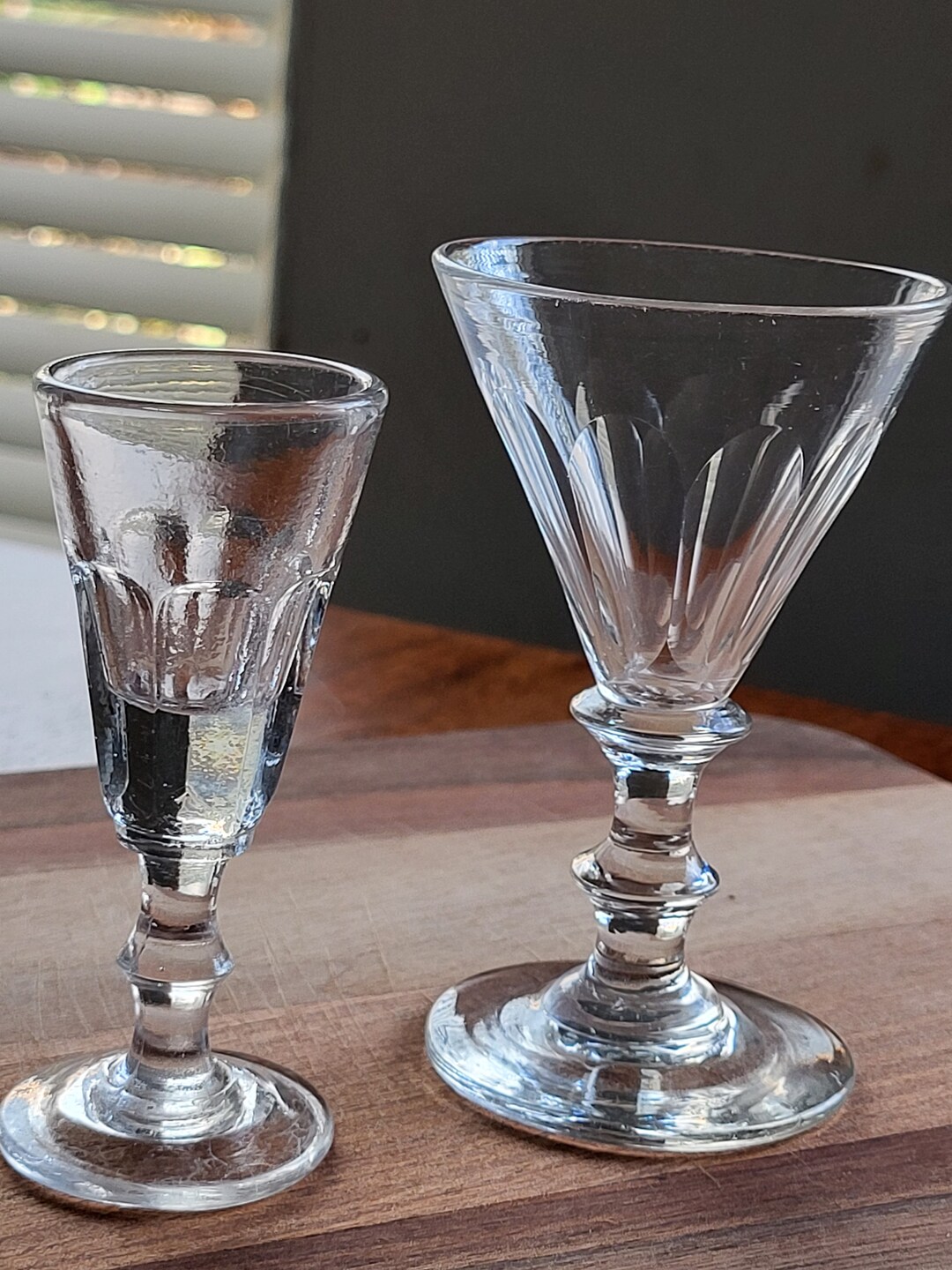 2 Antique 18th Century Button Glasses - Etsy