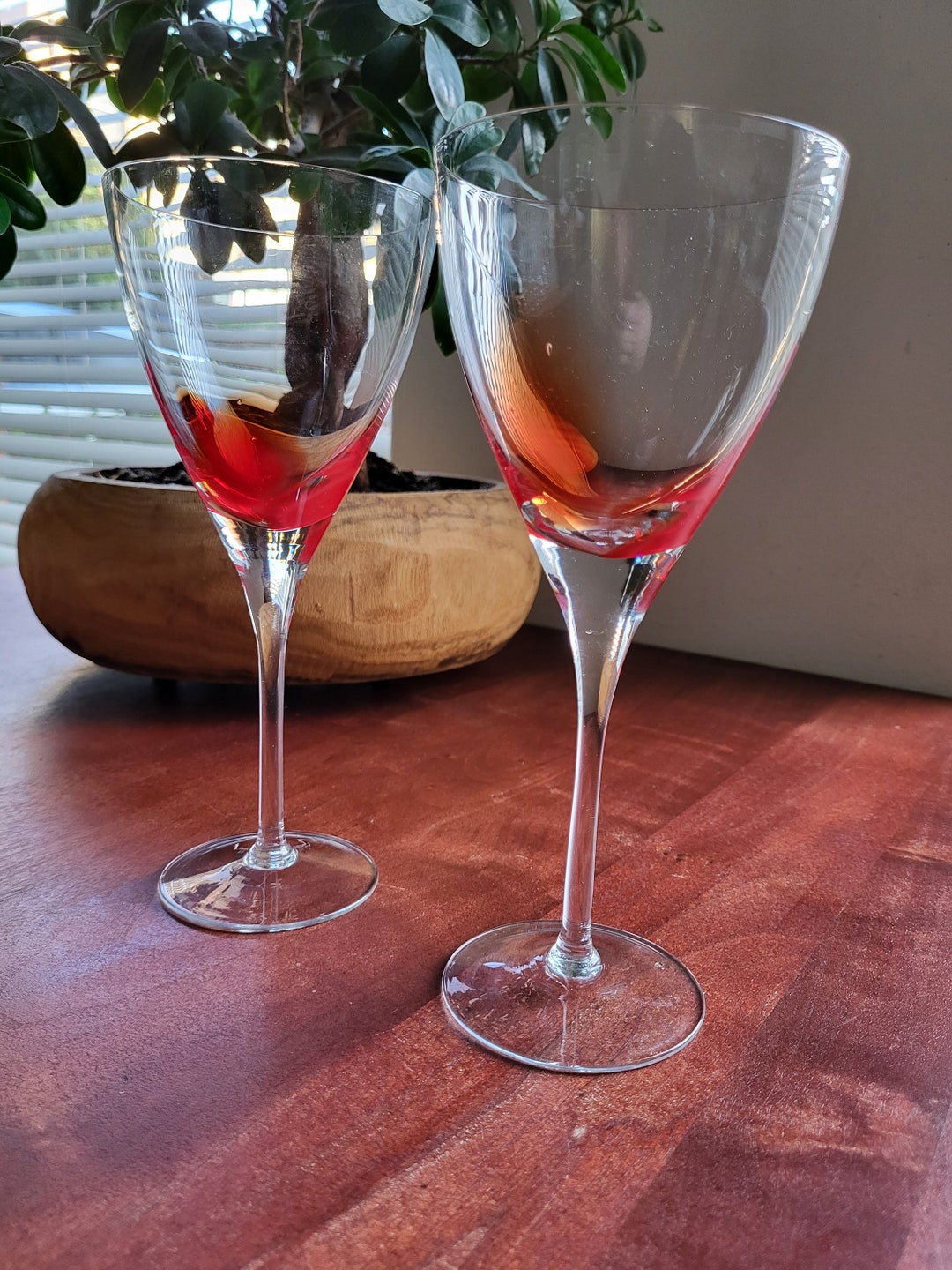 2 Unique Hand-blown Cocktail Glasses - Etsy