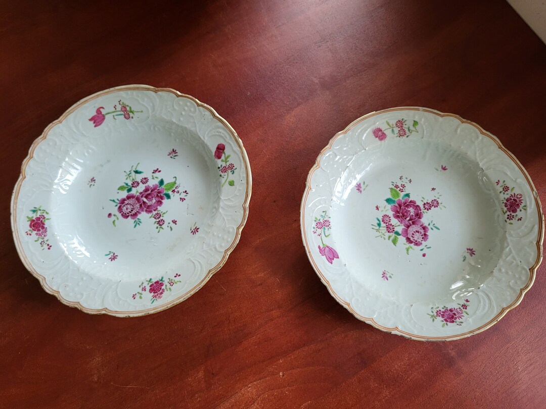 2 Antique Lowestoft Plates From Around 1760 - Etsy