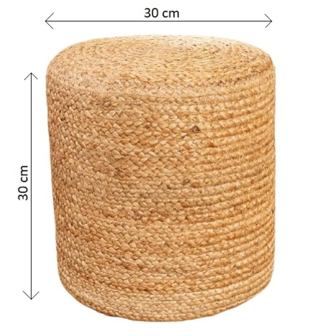 Round Cylindrical Jute Pouf Cover, Jute Pouf for Living Room, Home ...