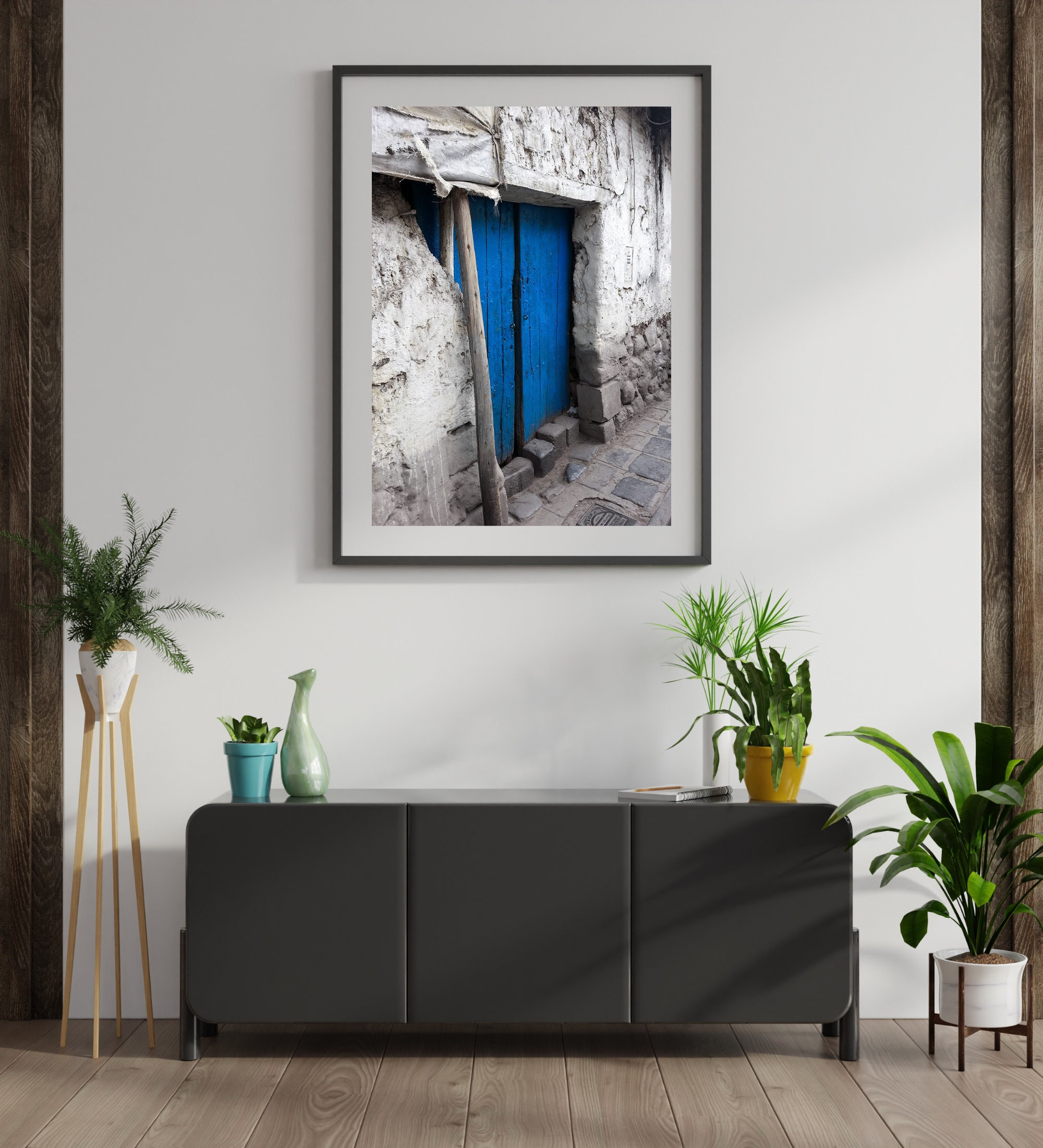 Blue Door Wall Art, Door Architecture Poster, Rustic Vintage Door Print ...
