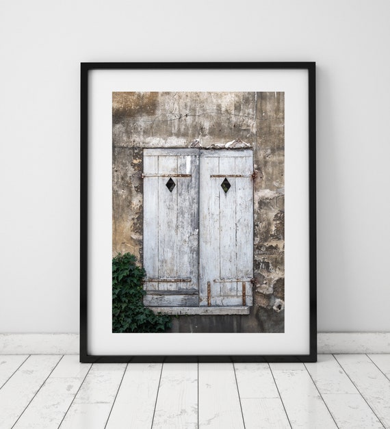 White Wood Window Shutters Wall Art Architectural Decor - Etsy