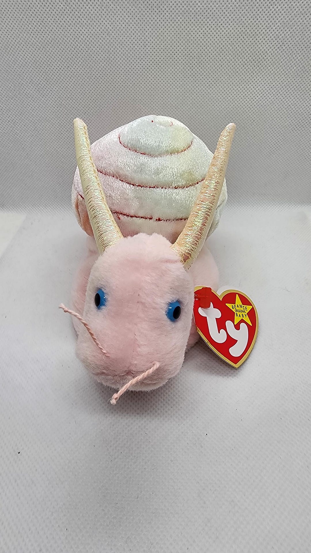 Swirly TY Beanie Baby, Pink Snail With Iridescent Antennae - Etsy