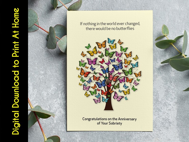 Sobriety Card, Sobriety Gift, Sober Greeting, Digital Download-print ... Sobriety Card, Sobriety Gift, Sober Greeting, Digital Download-print ...