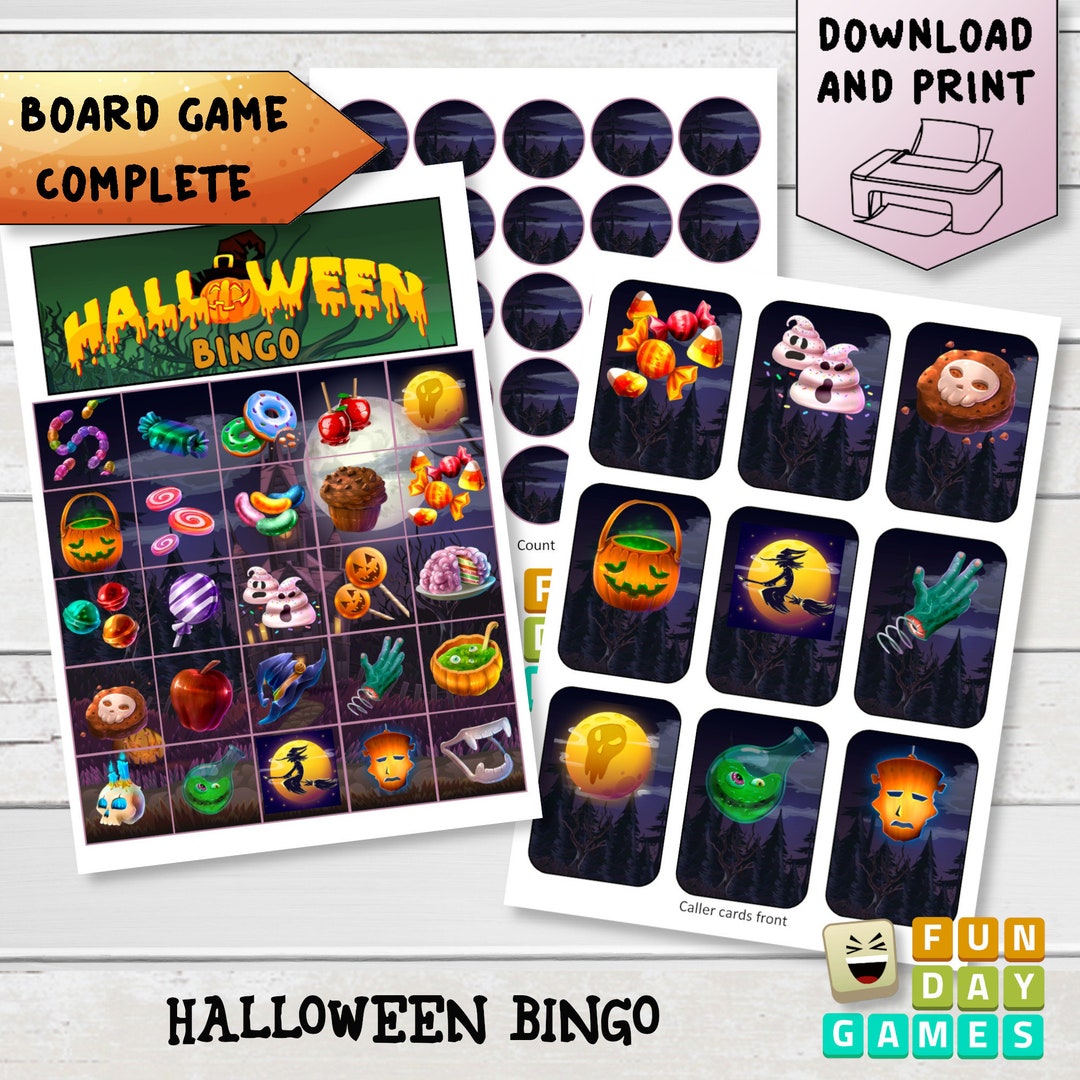 Halloween Bingo Printable, Blank Board Game, Educational Board Game ...