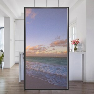 Frosted Seaside Sunset Window Film - Glue-free Static Glass Sticker for ...