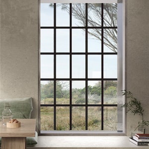 Window Film Transparent Glass Sticker Static Cling Iron Style Black ...