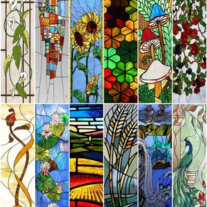 Custom Size Static Cling Frosted Vintage Stained Glass Film Window ...