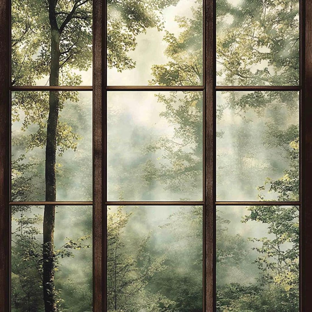 Misty Forest Privacy Window Film – Nature-inspired Decorative Decal for ...