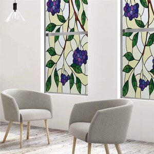 Stained Glass Window Film Fruit Pattern Grape Mango Watermelon for ...