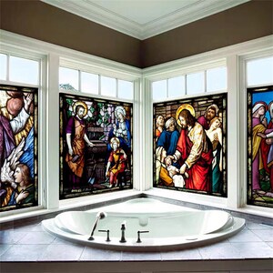 Customized Frosted Stained Glass Window Film - PVC Self-adhesive Window ...