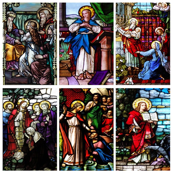 Catholic Stained Glass Window Stickers - Etsy