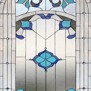 Customizable Stained Glass Window Cling - Frosted Church Crosses Design ...