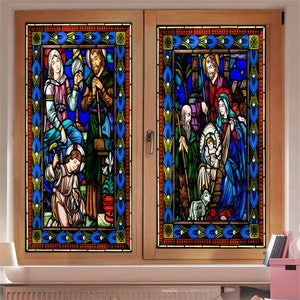 Custom Made Window Film Static Cling Frosted Stained Glass Sticker ...