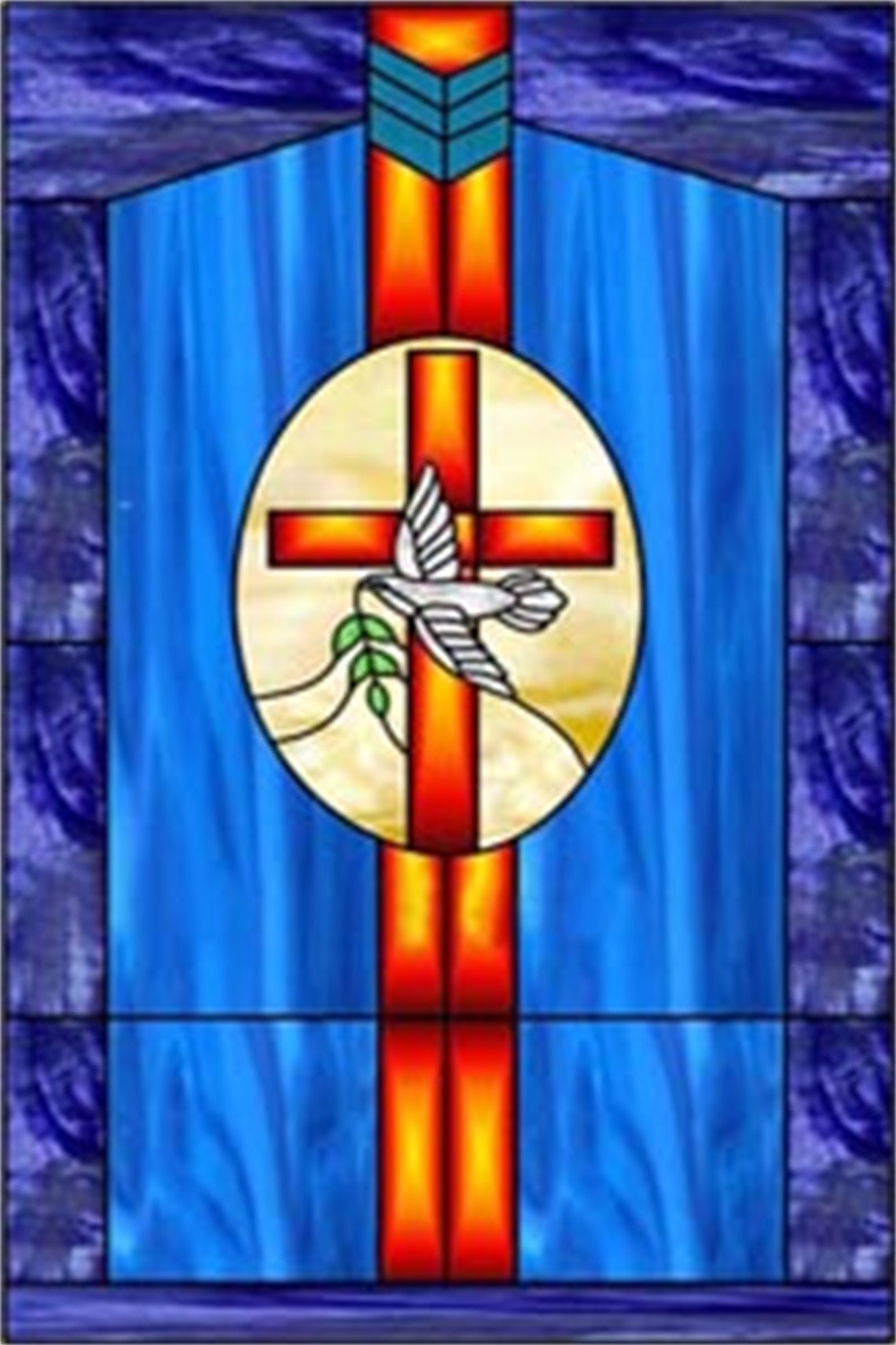 Window Film Frosted Stained Glass Films Cross Static Cling Church Home ...