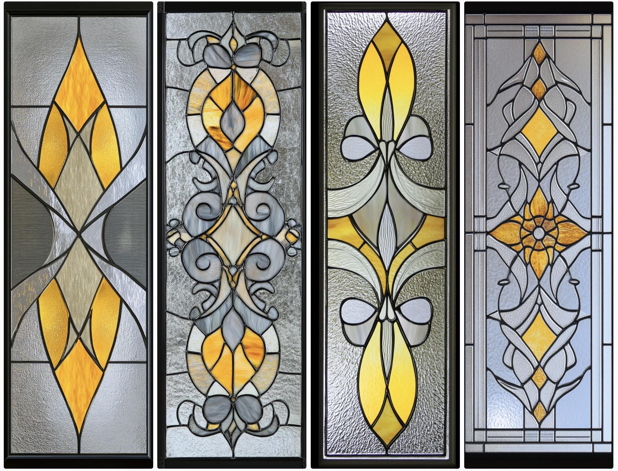 Gold Patterned Window Privacy Film Stained Glass Effect Static Cling ...