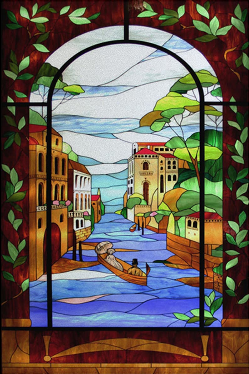 Custom Size Glass Films Stained Glass Stickers Static Cling - Etsy